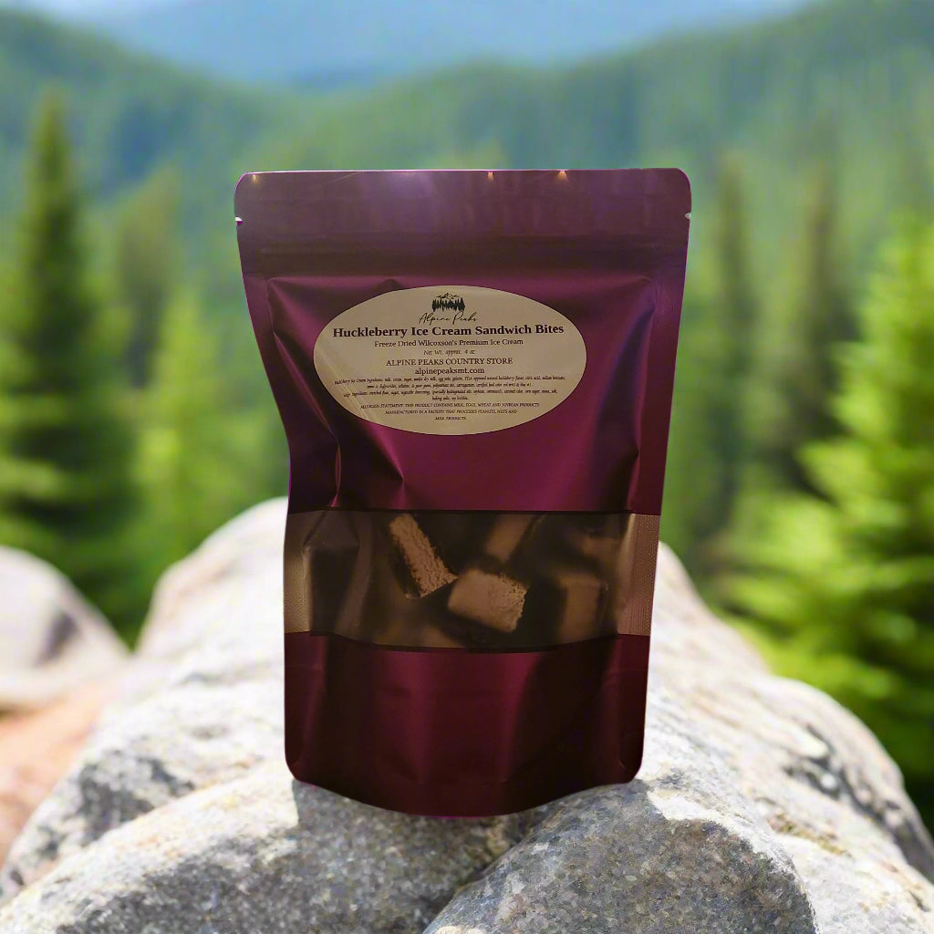 Freeze Dried Huckleberry Ice Cream Sandwich Bites – Alpine Peaks ...